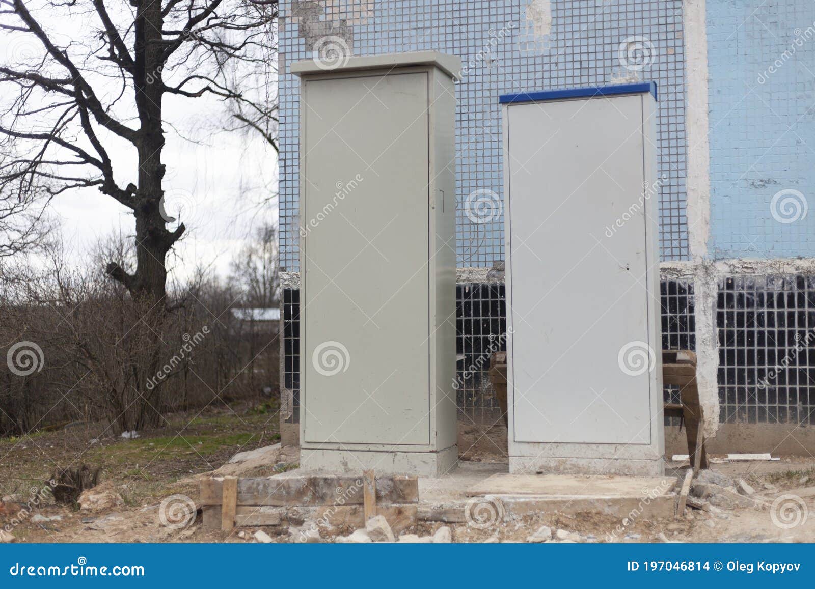 Electrical Panel on the Street. Distributor of Current in the House ...