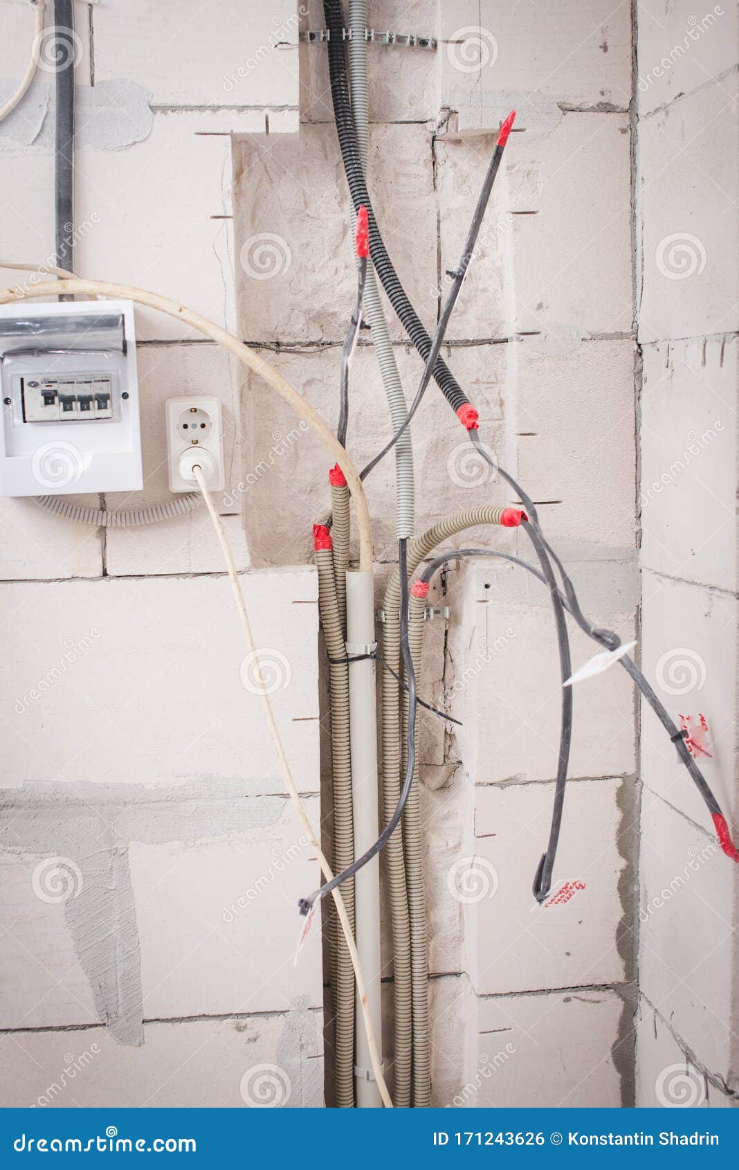 Electrical Panel Switching. Close Up View of Electrical Panel Stock ...