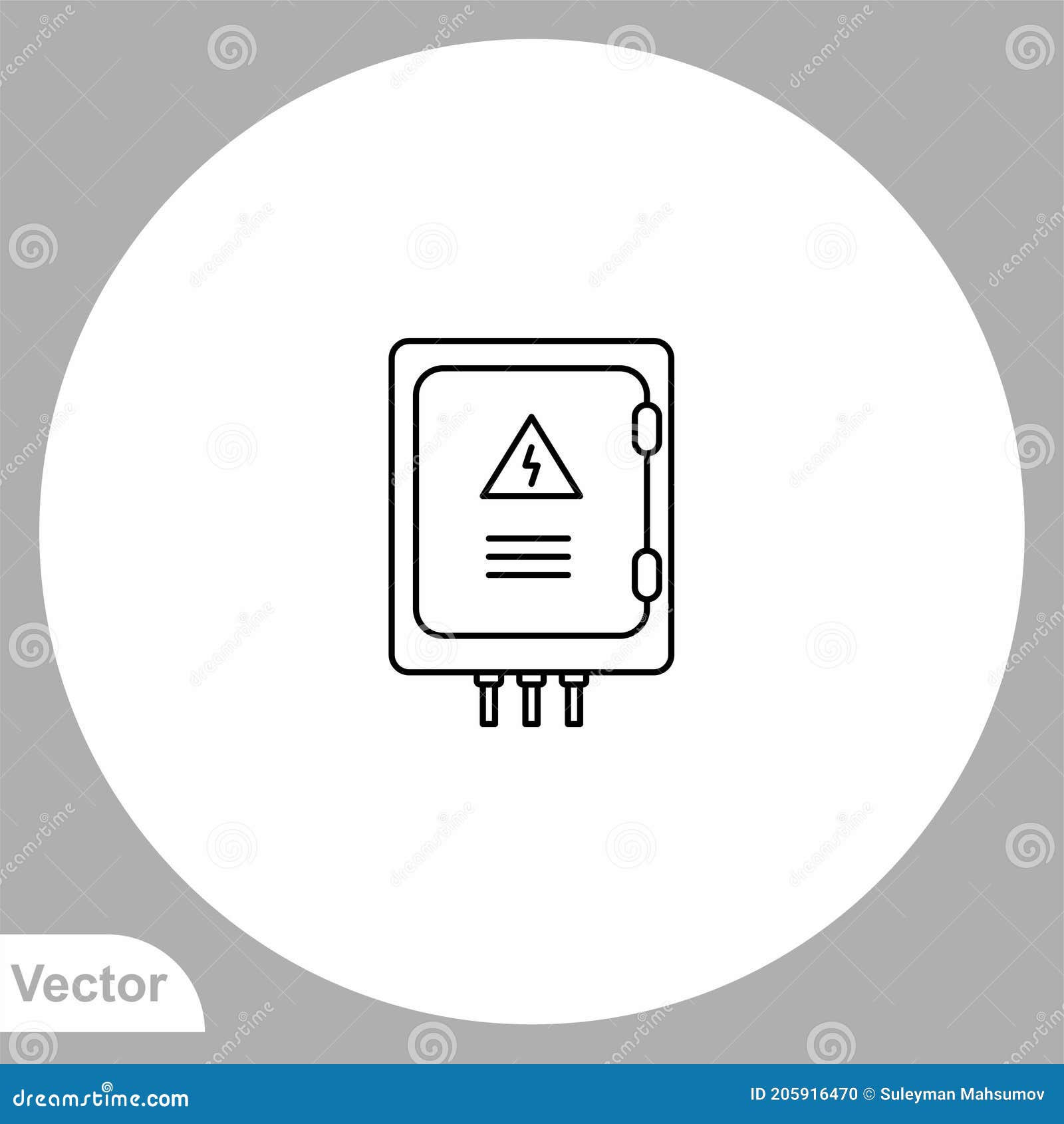 Electrical Panel Vector Icon Sign Symbol Stock Vector - Illustration of ...
