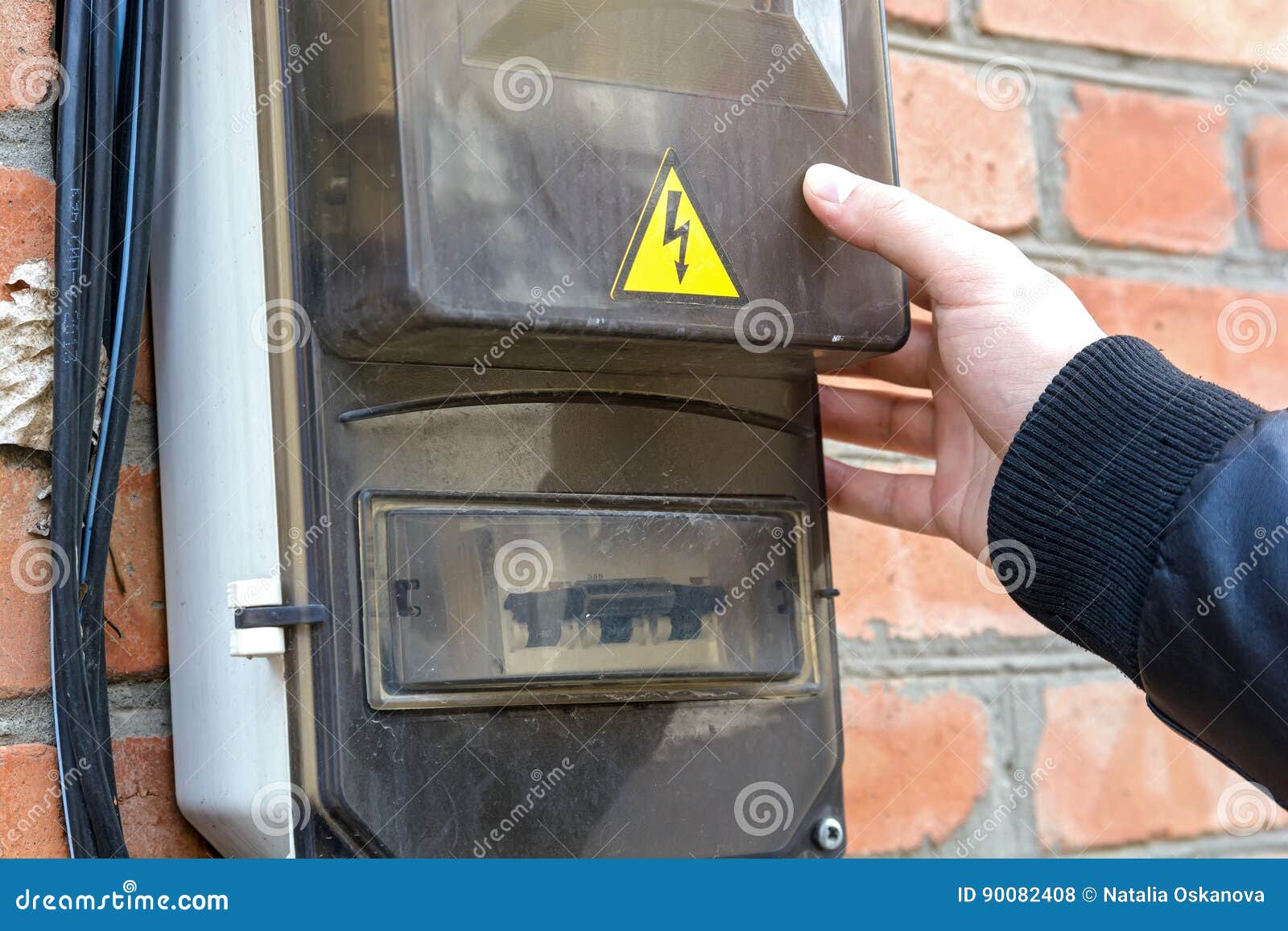 Electrical Panel on Wall Close Up Stock Photo - Image of control ...