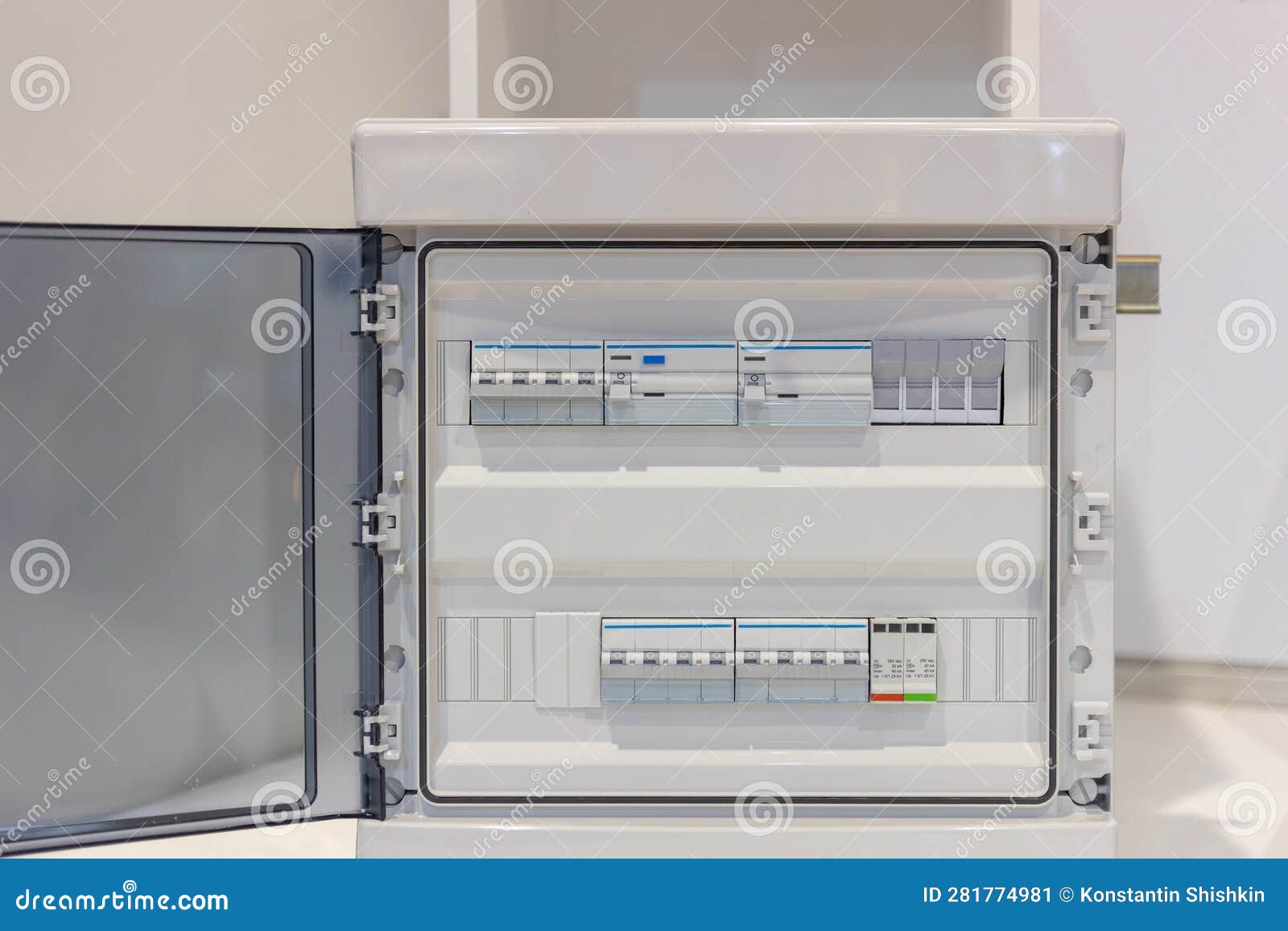 Electrical Panel - White Open Voltage Switchboard Stock Image - Image ...