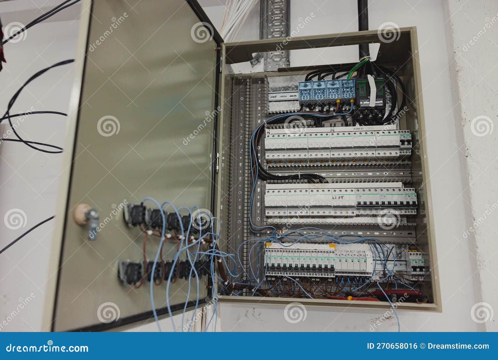 Electrical Panel with Wires and Switches Stock Photo - Image of ...