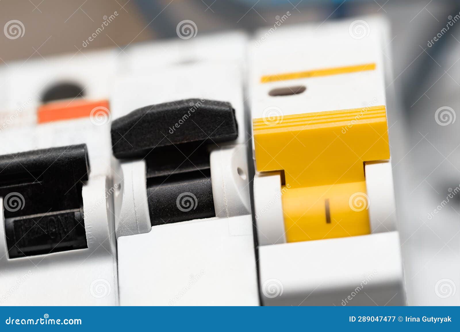 Panel with Circuit Breakers Stock Image - Image of blackout, button: 289047477