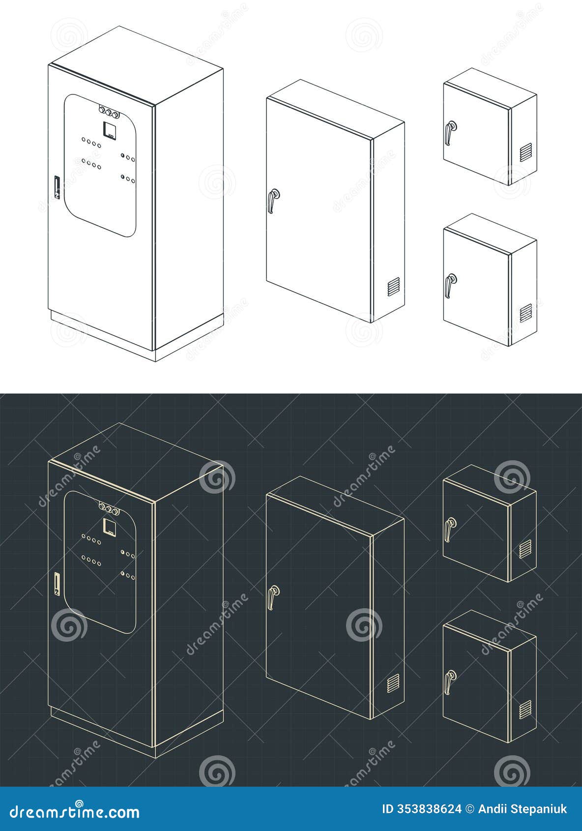 Electrical Panels Blueprints Stock Illustration - Illustration of ...
