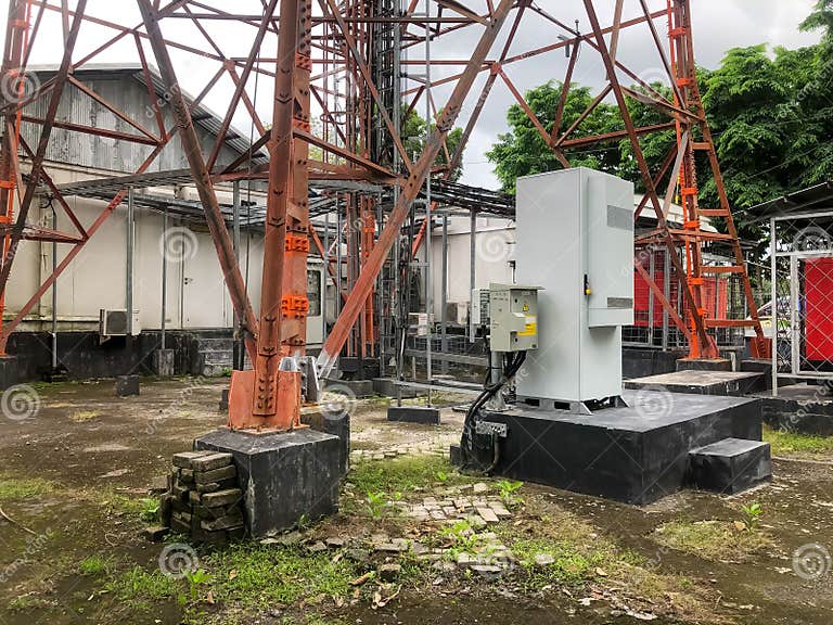 Electrical Panels of Mobile Network Transmitter Towers Stock Photo ...