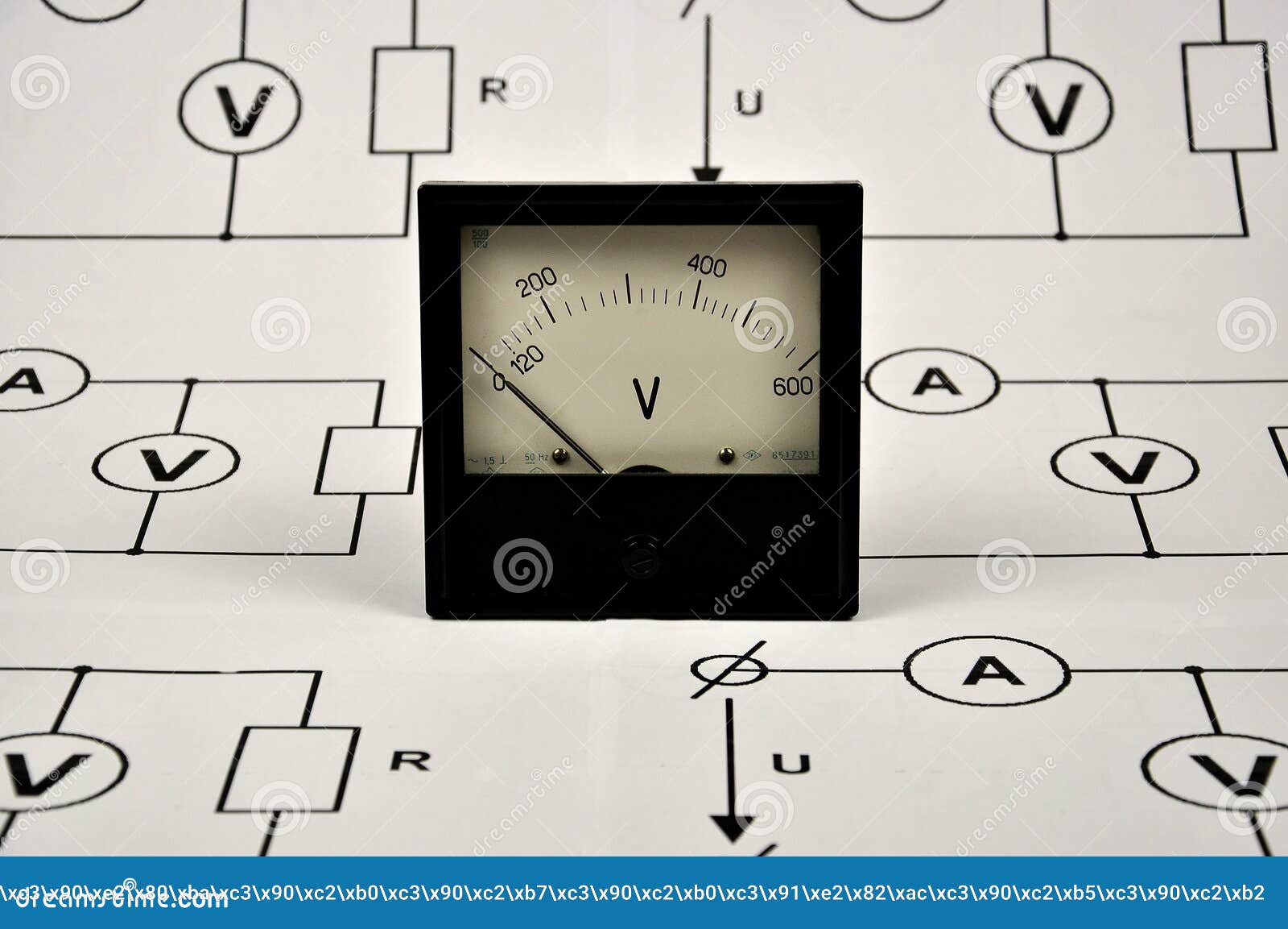 Electrical Paper Diagrams and a Black Voltmeter Stock Photo - Image of ...
