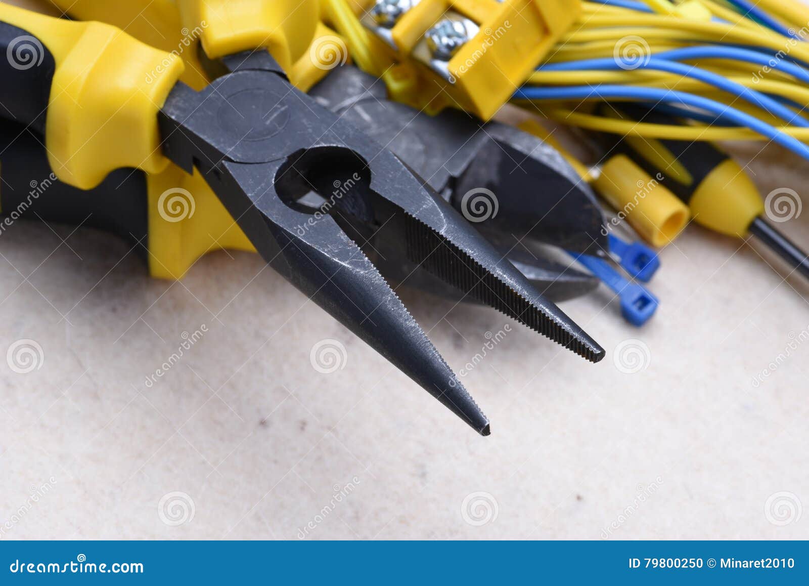 Electrical Pliers and Cables Stock Photo - Image of industrial ...
