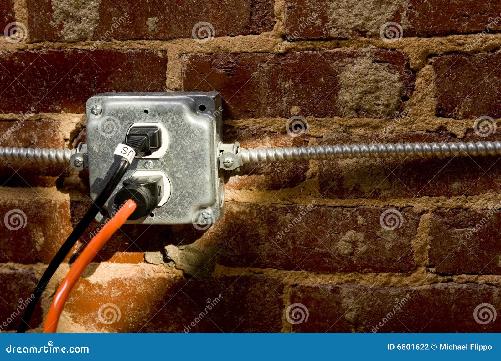 Electrical Box, Plug And Cube With Connected Copper Wires And Drawings ...