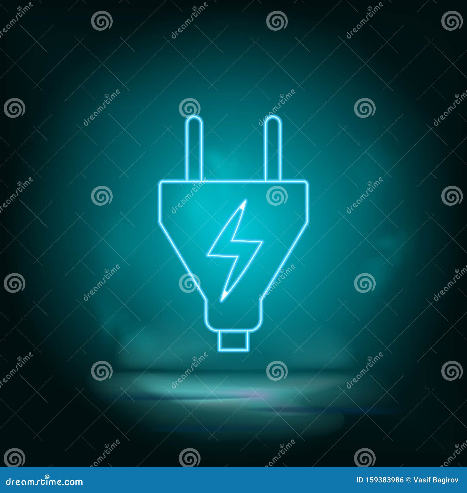 Electrical Plug Blue Neon Vector Icon. Simple Element Illustration from ...