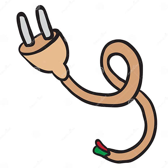 Electrical plug cartoon stock vector. Illustration of sketch - 70027395