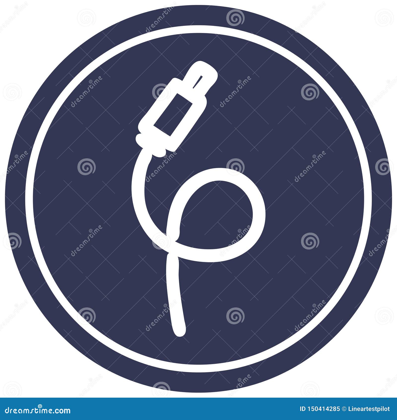 Electrical Plug Circular Icon Symbol Stock Vector - Illustration of ...