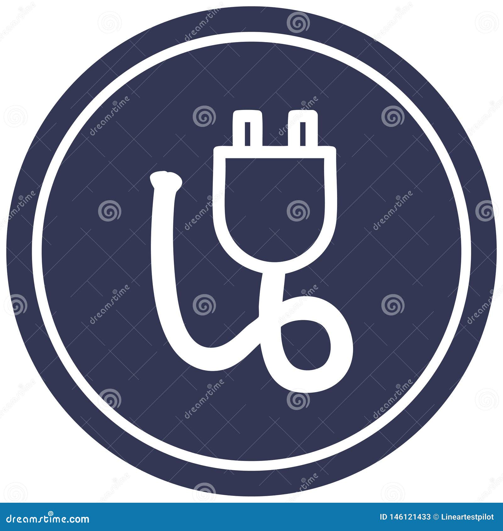 Electrical Plug Circular Icon Symbol Stock Vector - Illustration of ...