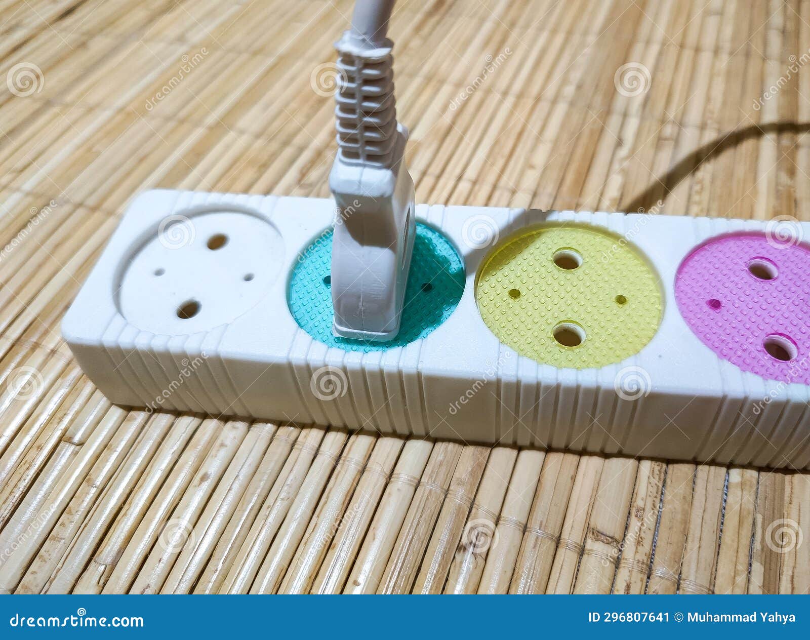 Electrical Plug with Colored Hole Markers Stock Image - Image of ...