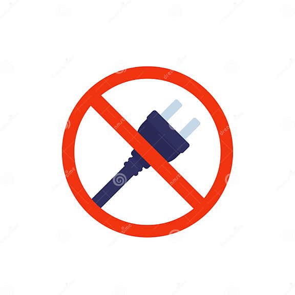 Electrical Plug, Do Not Connect Icon Stock Vector - Illustration of ...