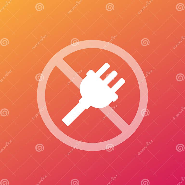 Electrical Plug, Do Not Connect Vector Sign Stock Vector - Illustration ...