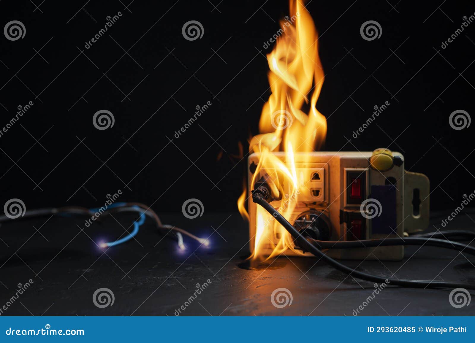 An Electrical Plug Fire is Caused by a Short Circuit of Electrical ...