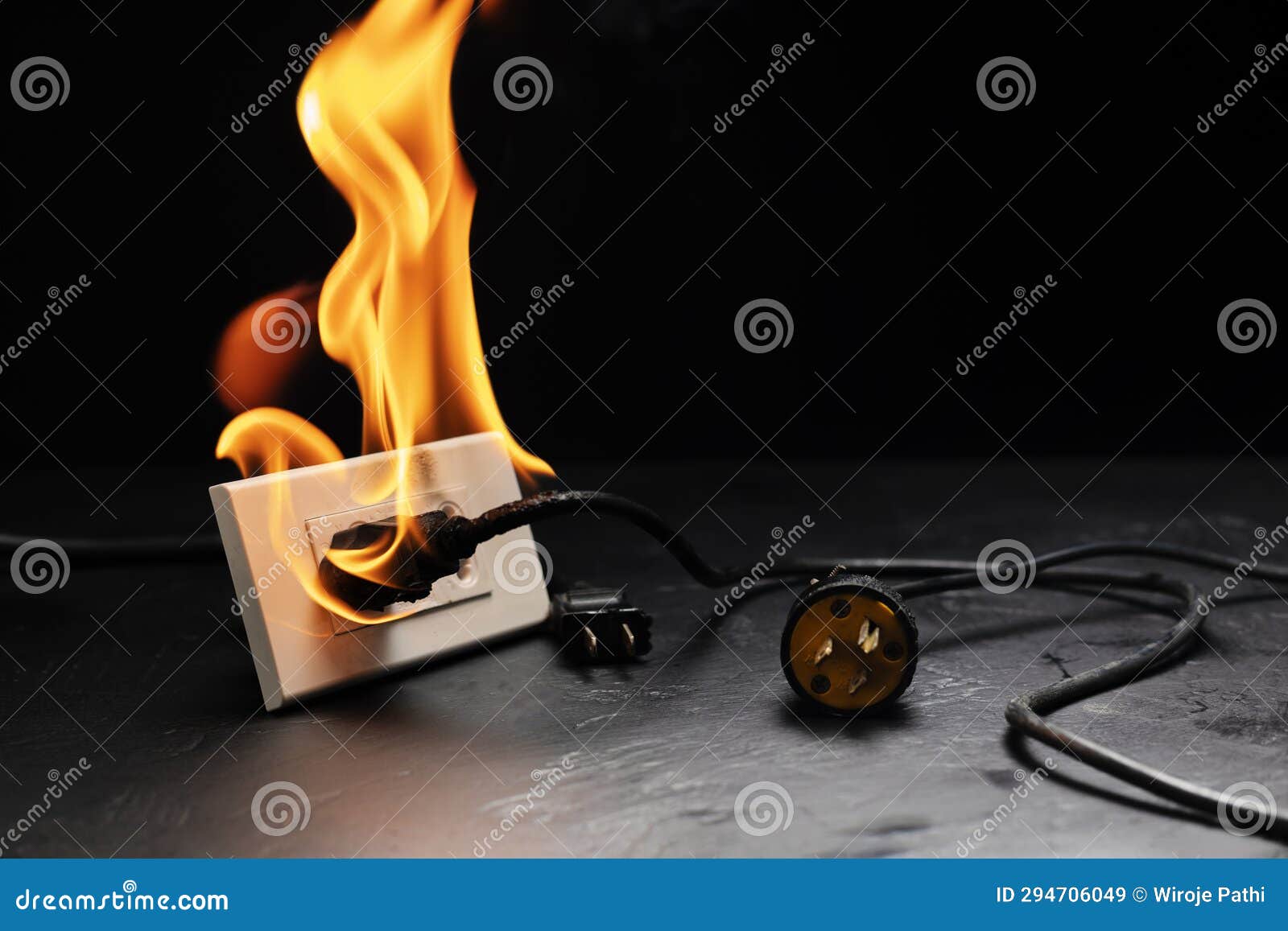 An Electrical Plug Fire is Caused by a Short Circuit of Electrical ...