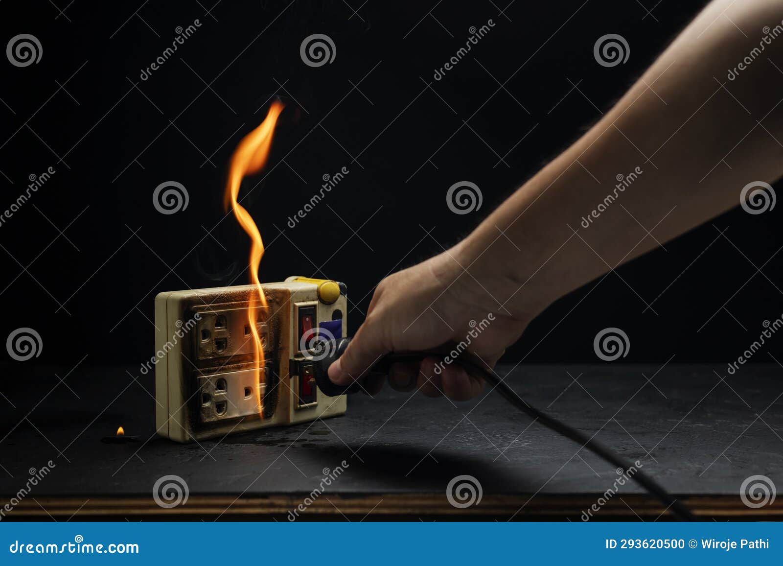 An Electrical Plug Fire is Caused by a Short Circuit of Electrical ...
