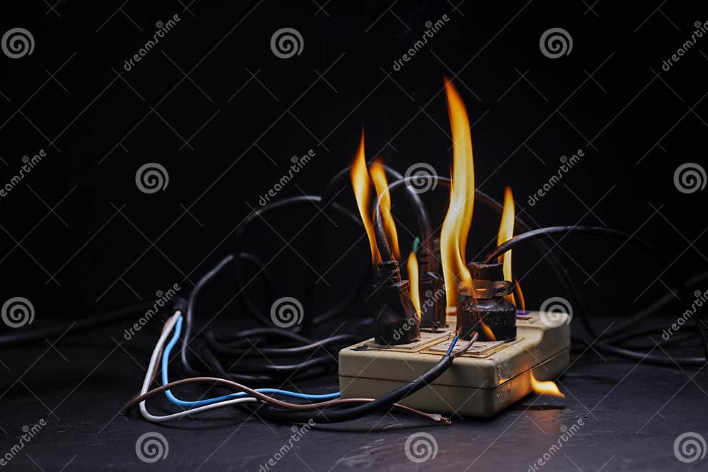 An Electrical Plug Fire is Caused by a Short Circuit of Electrical ...