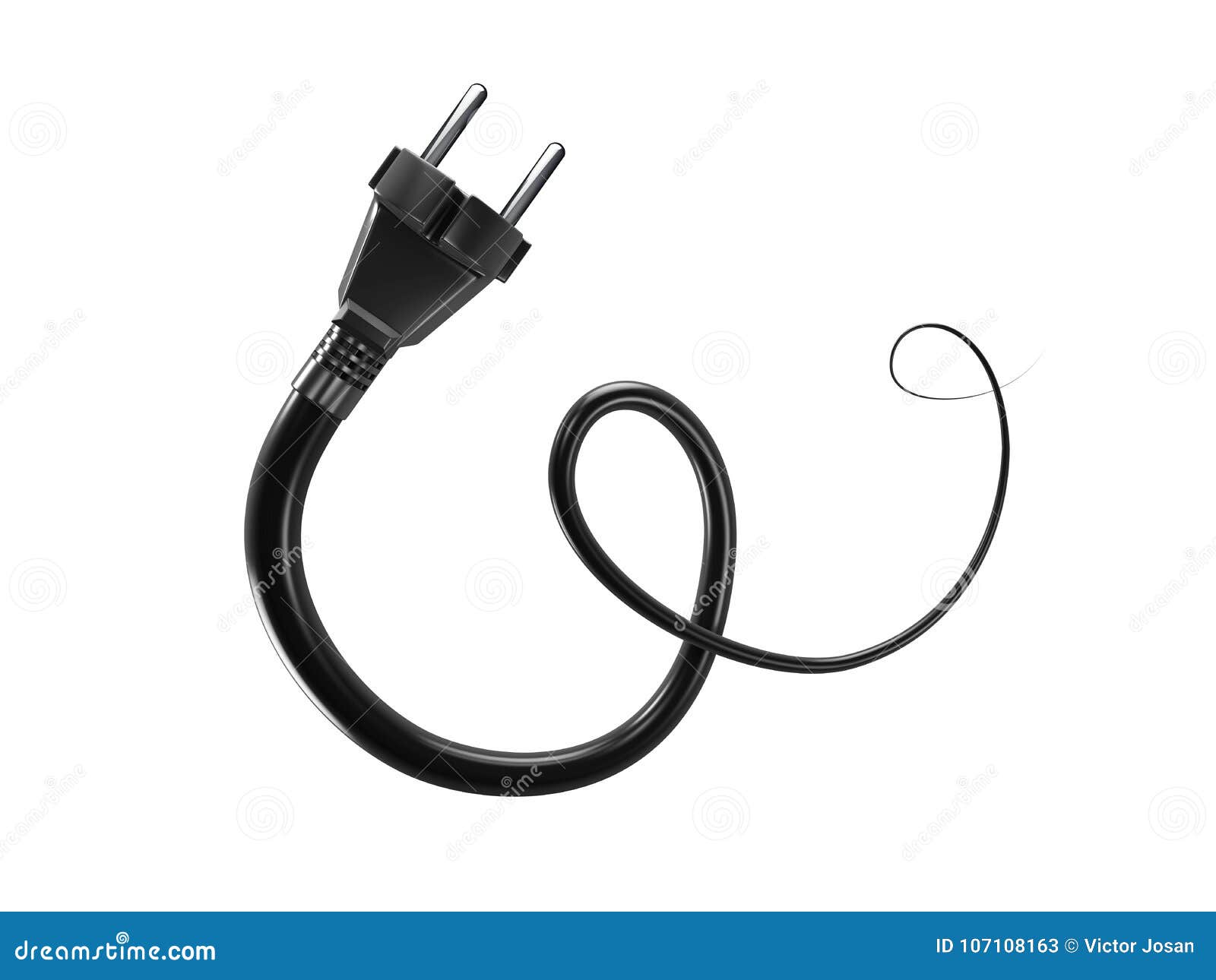 Electrical Plug Flat Isolated on White Background. 3d Illustration ...