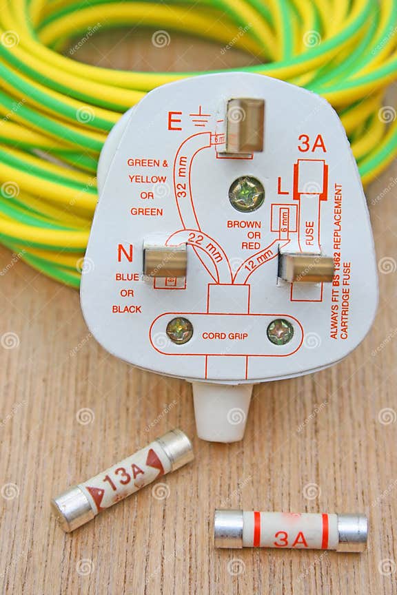 Electrical plug and fuse stock image. Image of safety - 12274059