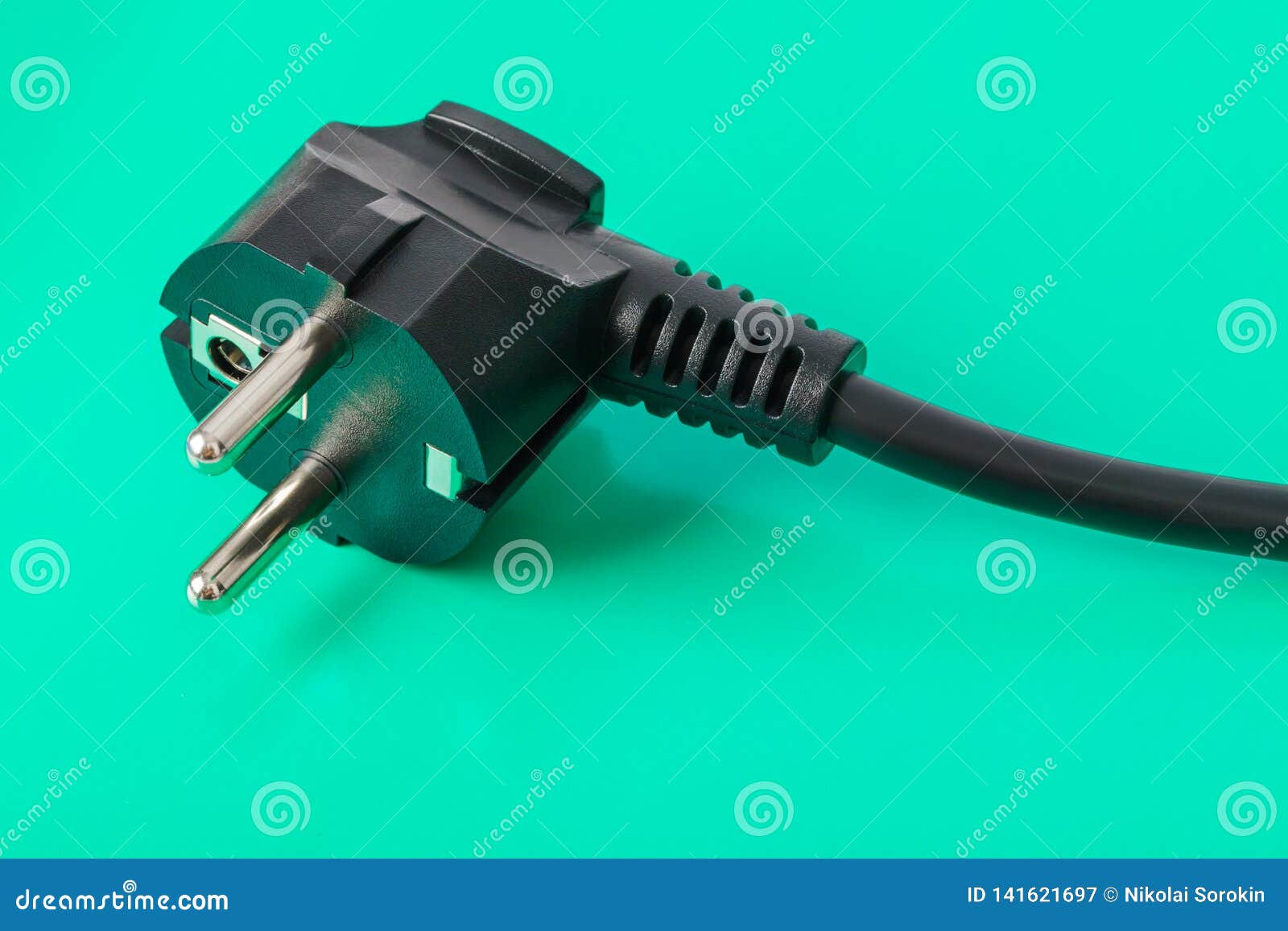 Electrical Plug - Green Background Stock Image - Image of green ...