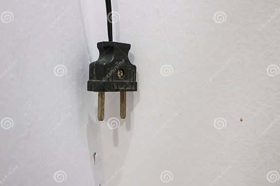 Electrical Plug Hanging on Cable Stock Photo - Image of light ...