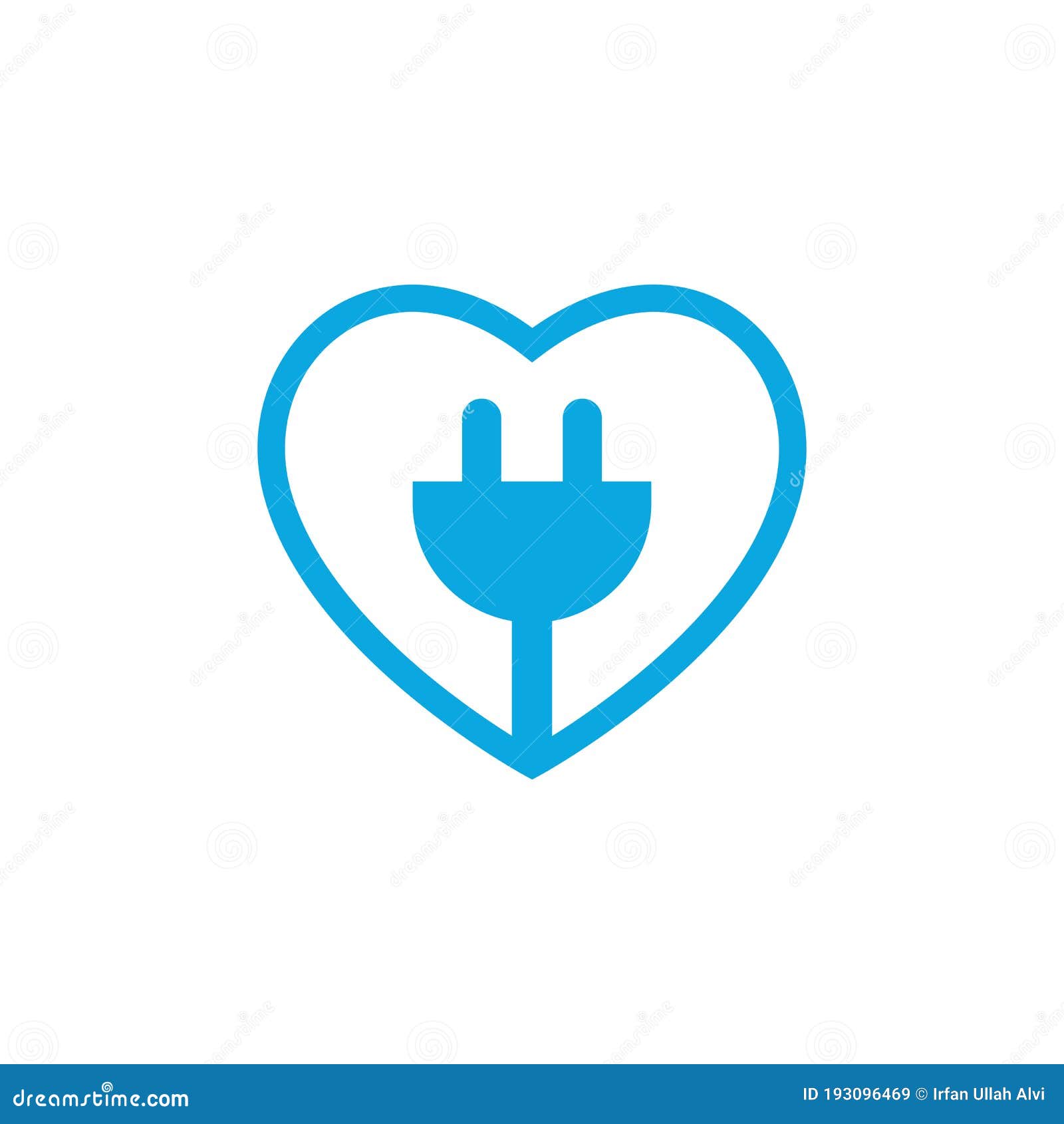 Electrical Plug Heart Shape Vector Logo Design. Stock Vector ...