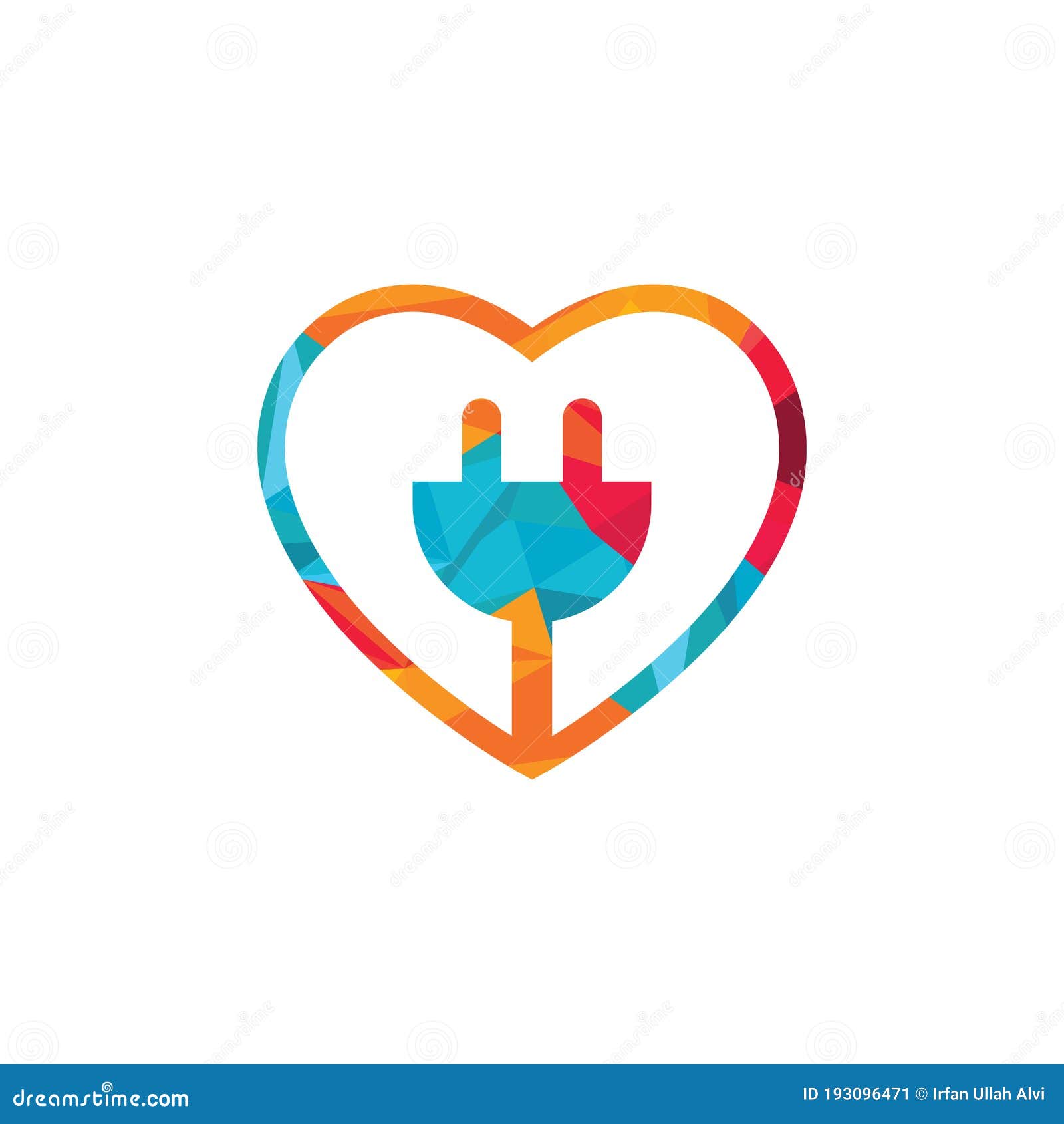 Electrical Plug Heart Shape Vector Logo Design. Stock Vector ...