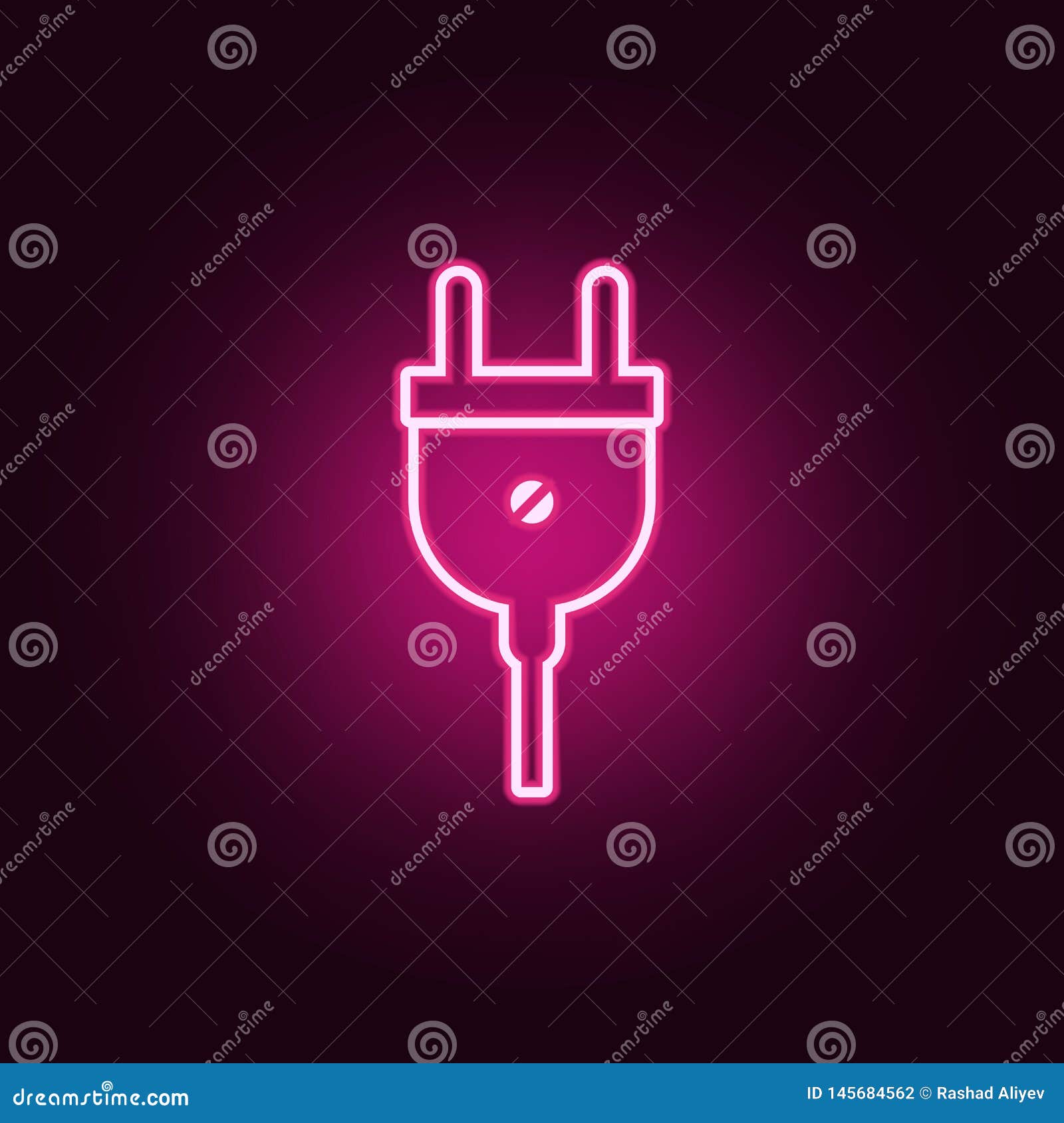 Electrical Plug Icon. Elements of Web in Neon Style Icons Stock ...