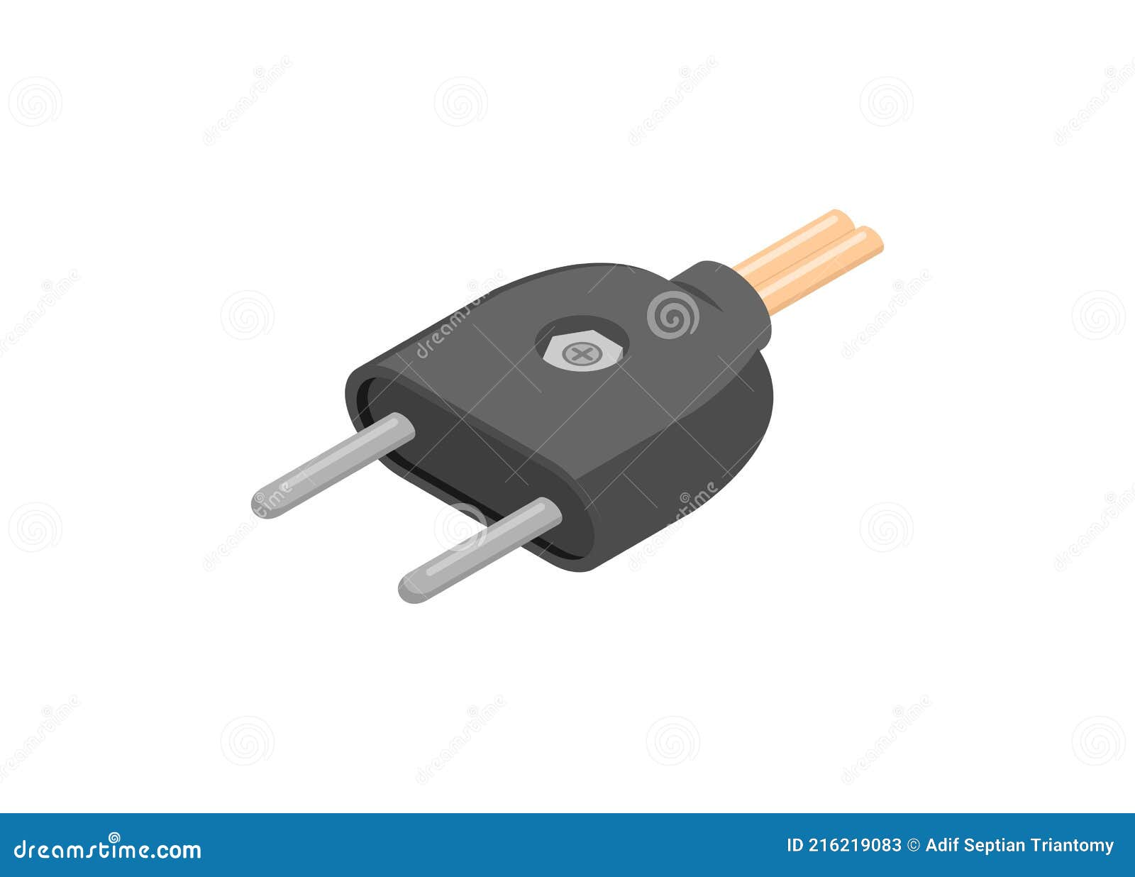 Electrical Plug in Isometric View. Simple Flat Illustration. Stock ...