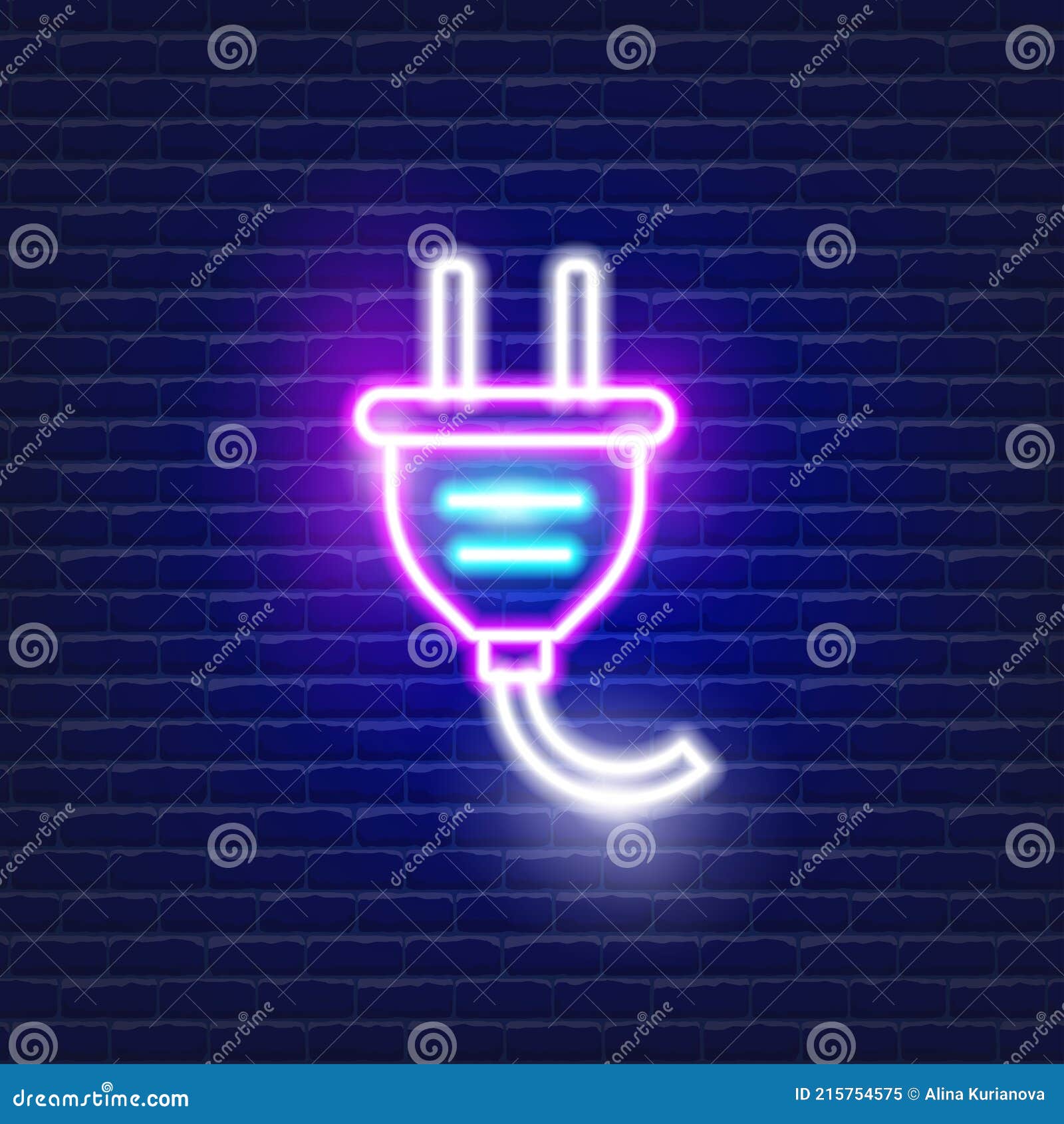 Electrical Plug Neon Icon. Electricity Concept Stock Vector ...