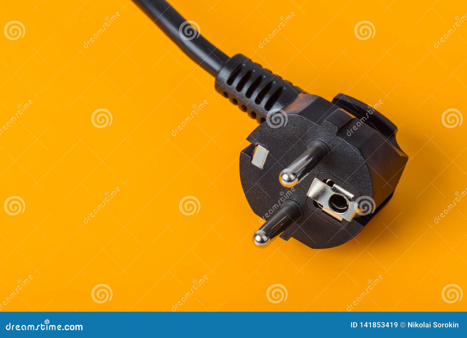 Electrical Plug on Orange Background Stock Image - Image of device ...