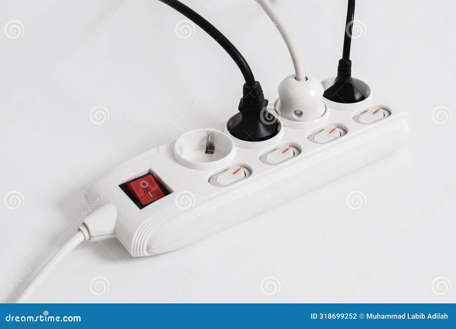 Electrical Plug in Outlet Socket at Home Isolated on White Background ...