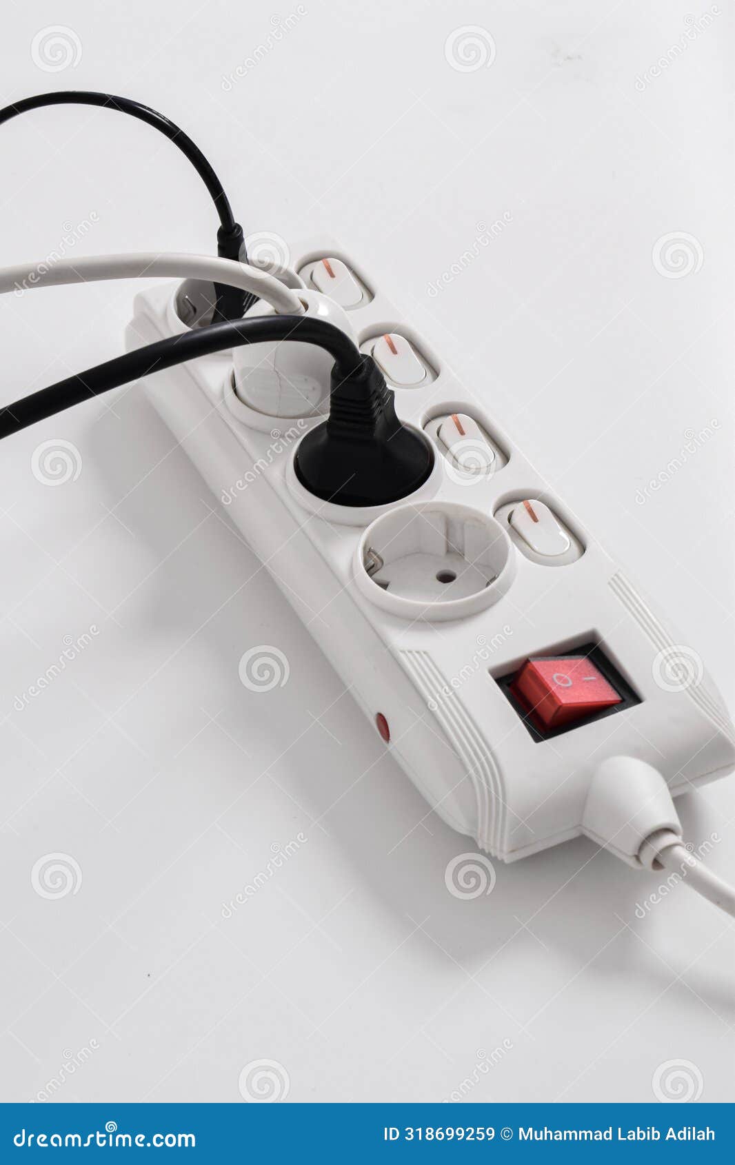 Electrical Plug in Outlet Socket at Home Isolated on White Background ...