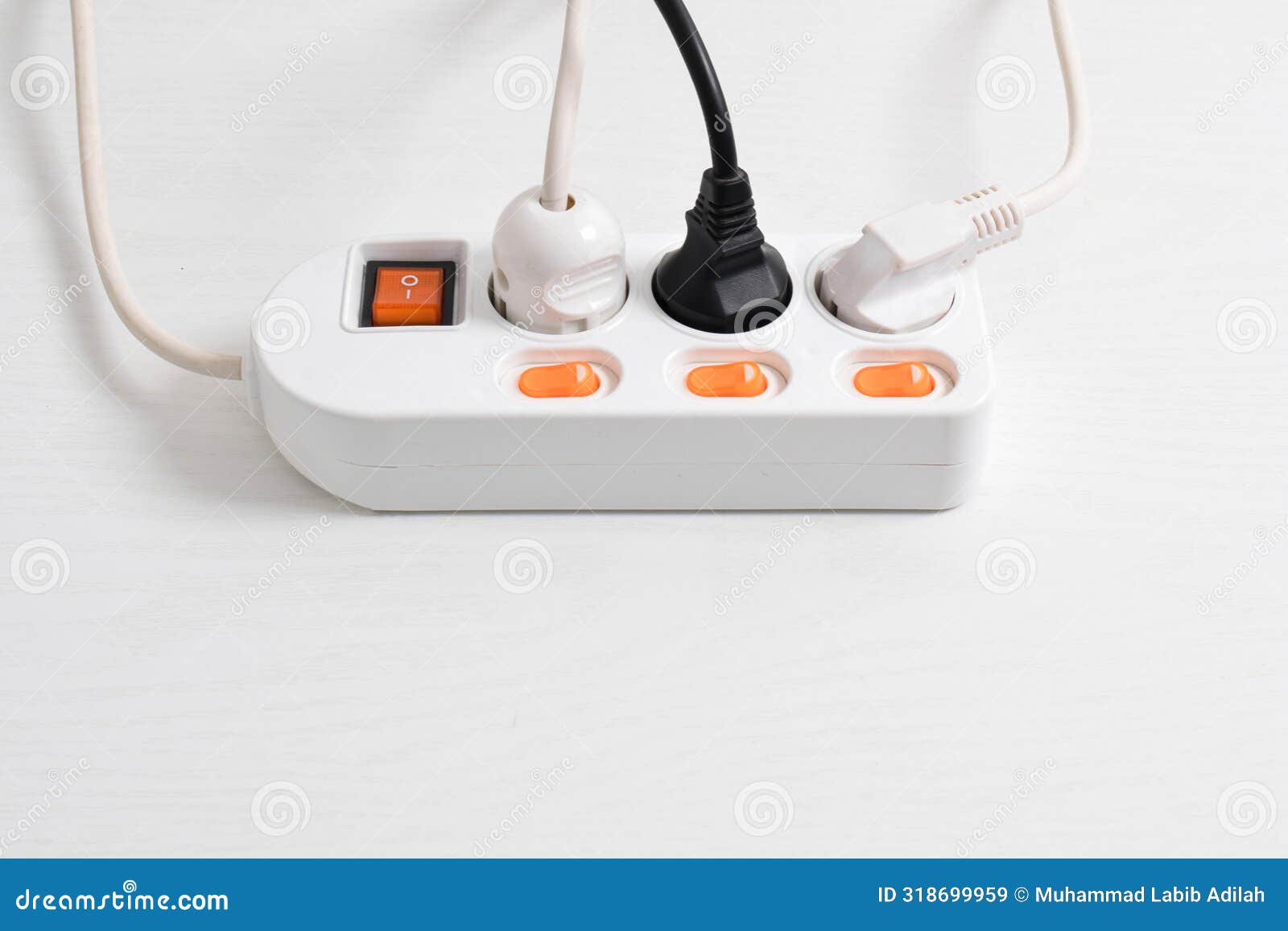 Electrical Plug in Outlet Socket at Home Isolated on White Background ...