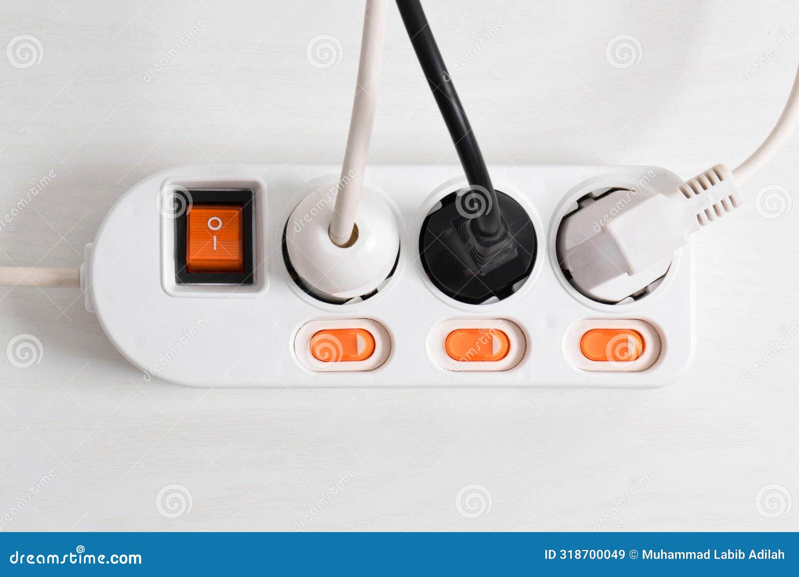 Electrical Plug in Outlet Socket at Home Isolated on White Background ...