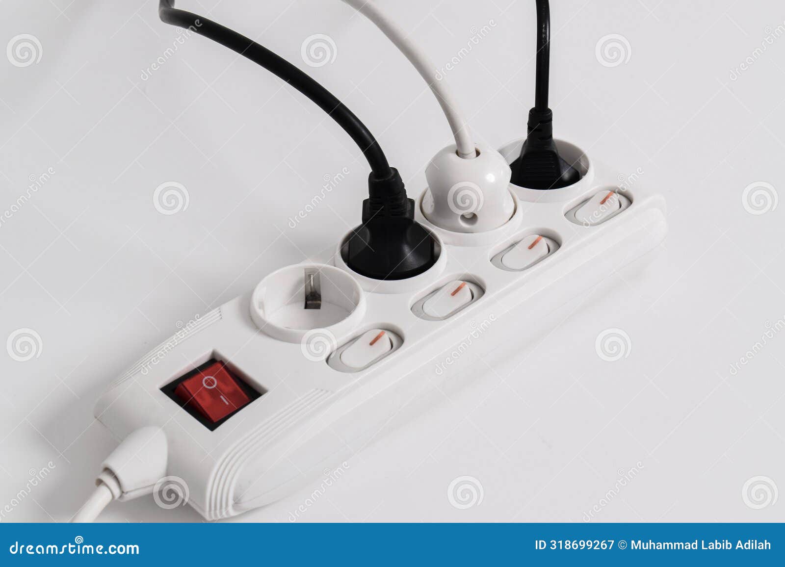 Electrical Plug in Outlet Socket at Home Isolated on White Background ...