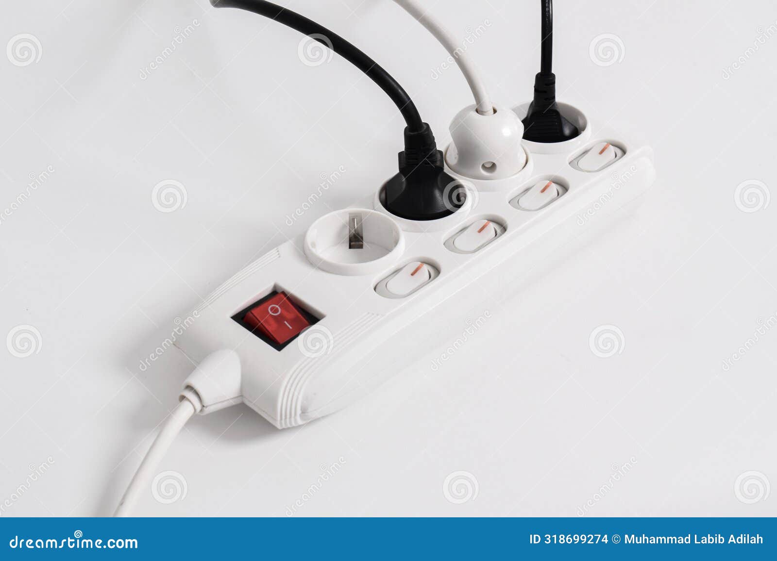 Electrical Plug in Outlet Socket at Home Isolated on White Background ...