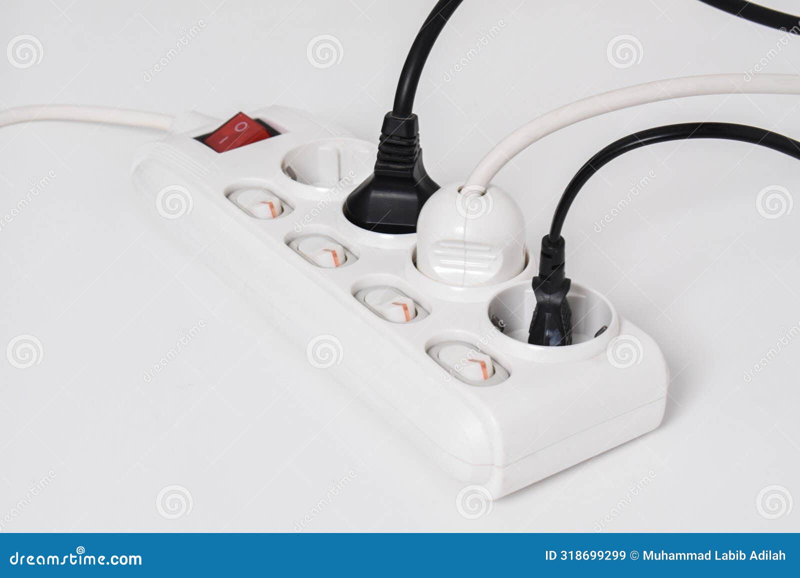 Electrical Plug in Outlet Socket at Home Isolated on White Background ...