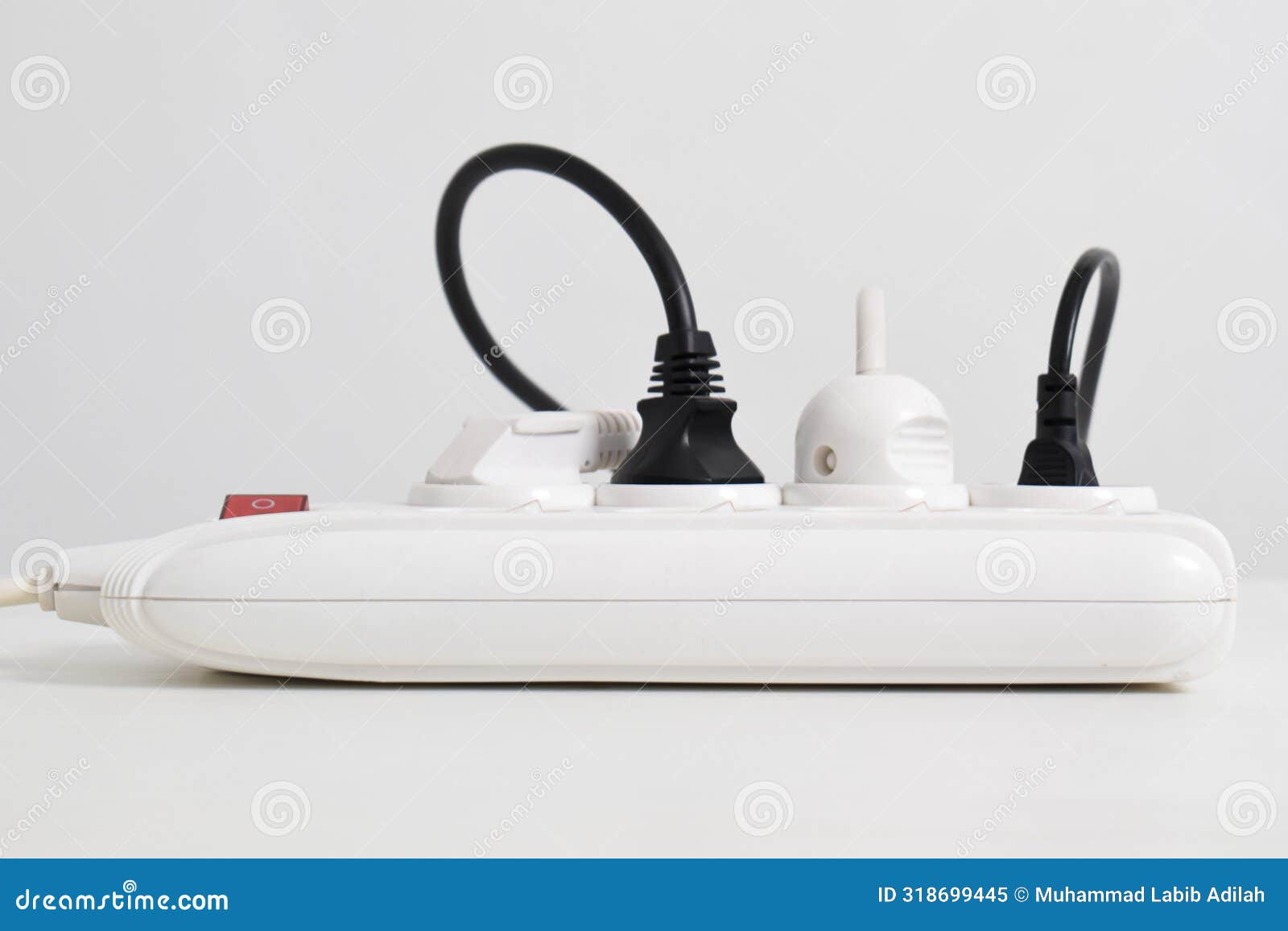 Electrical Plug in Outlet Socket at Home Isolated on White Background ...