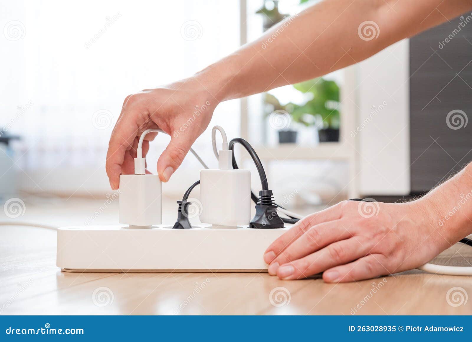 Electrical Plug in Outlet Socket at Home Stock Image - Image of network ...