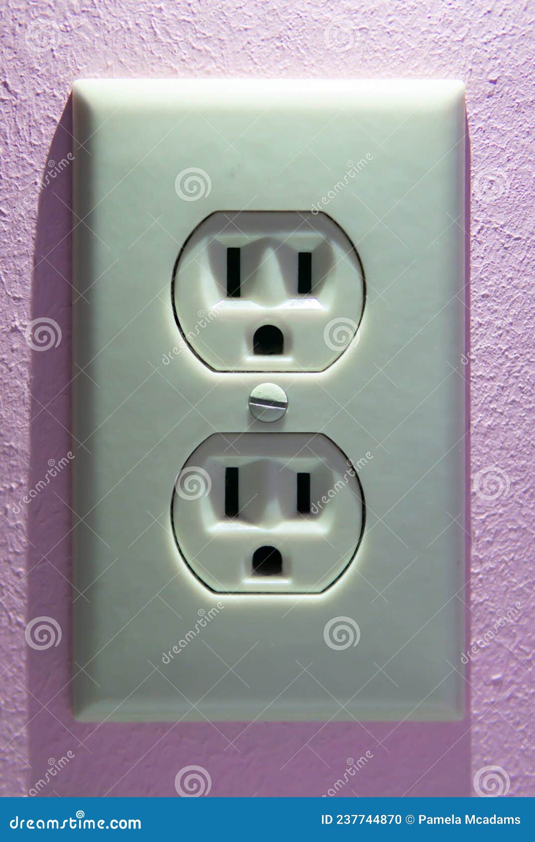 Electrical Plug on a Pink Wall Stock Photo - Image of attention ...