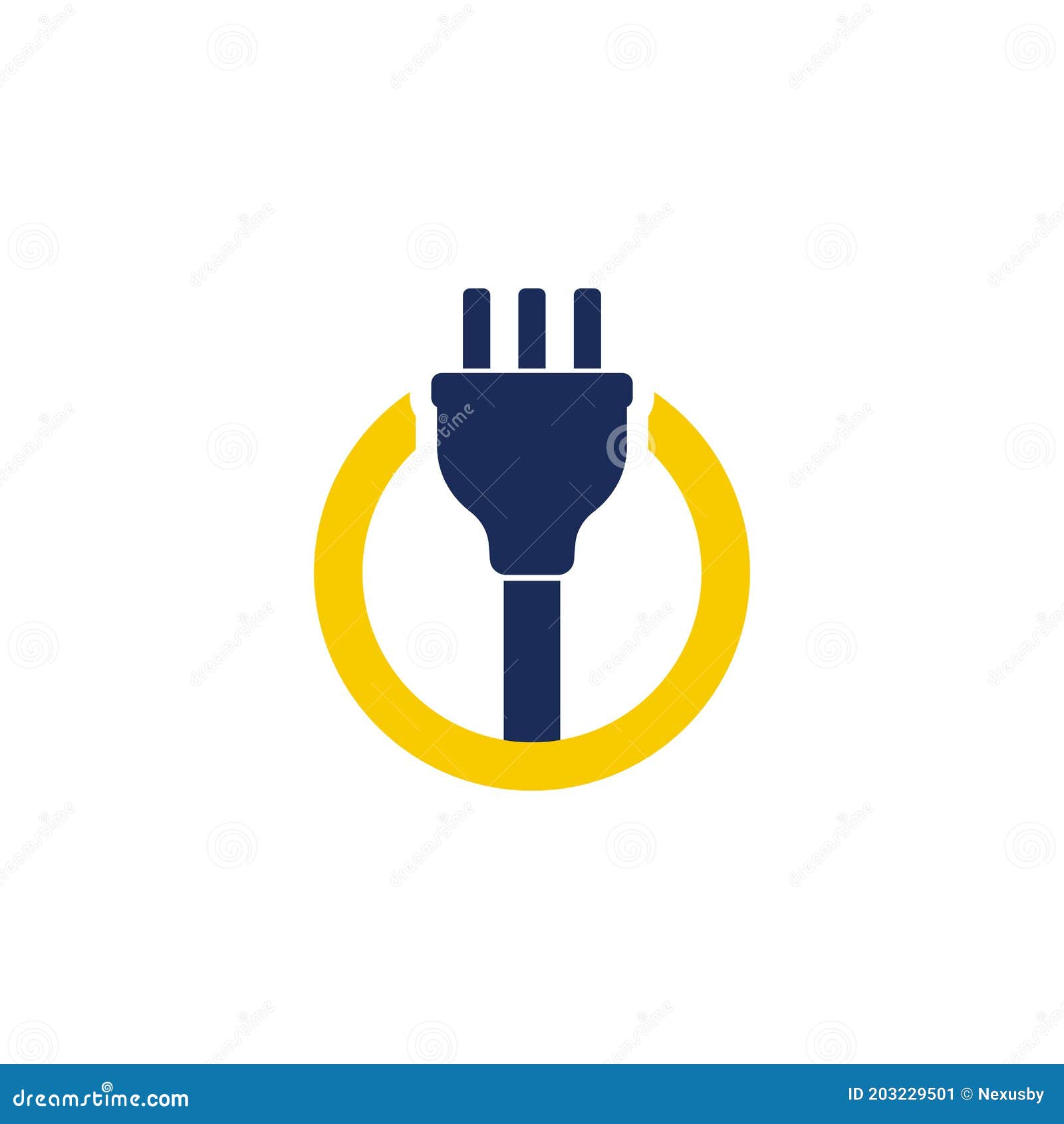 Electrical Plug with 3 Pins, Vector Icon Stock Vector - Illustration of ...
