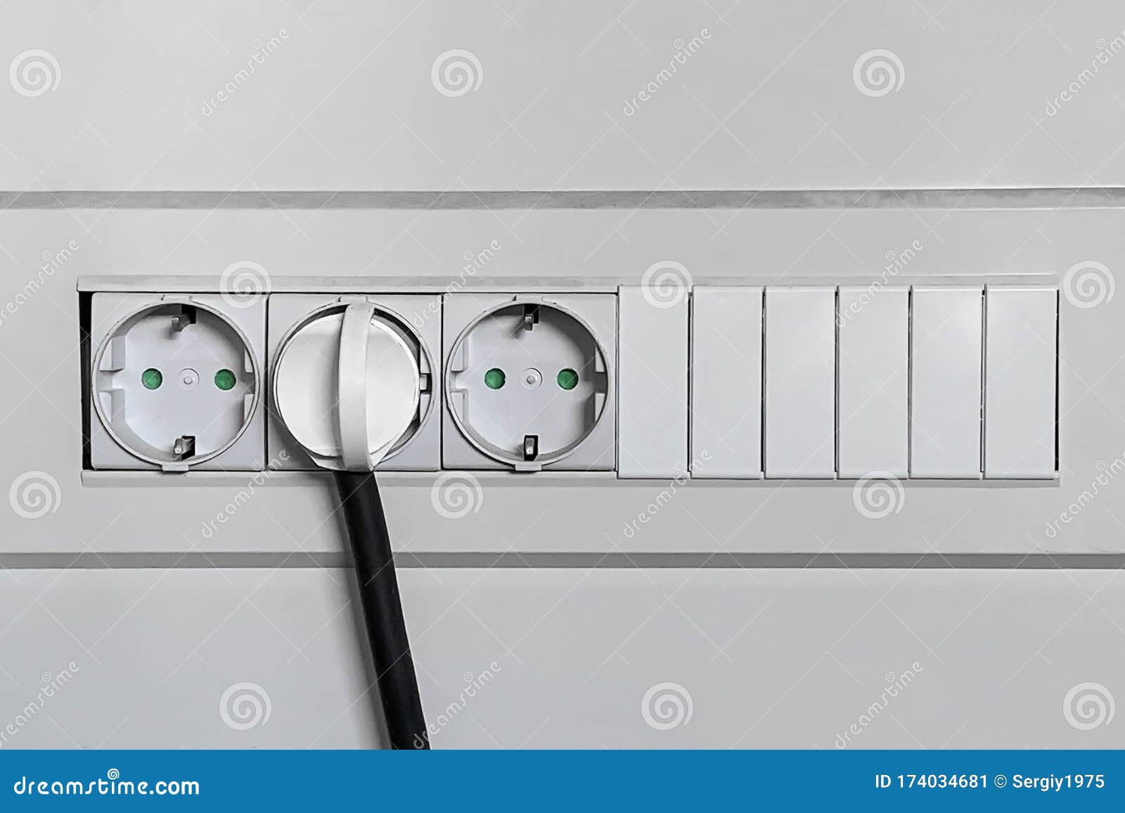Electrical Plug is Plugged into the Wall Outlet Close-up Stock Image ...