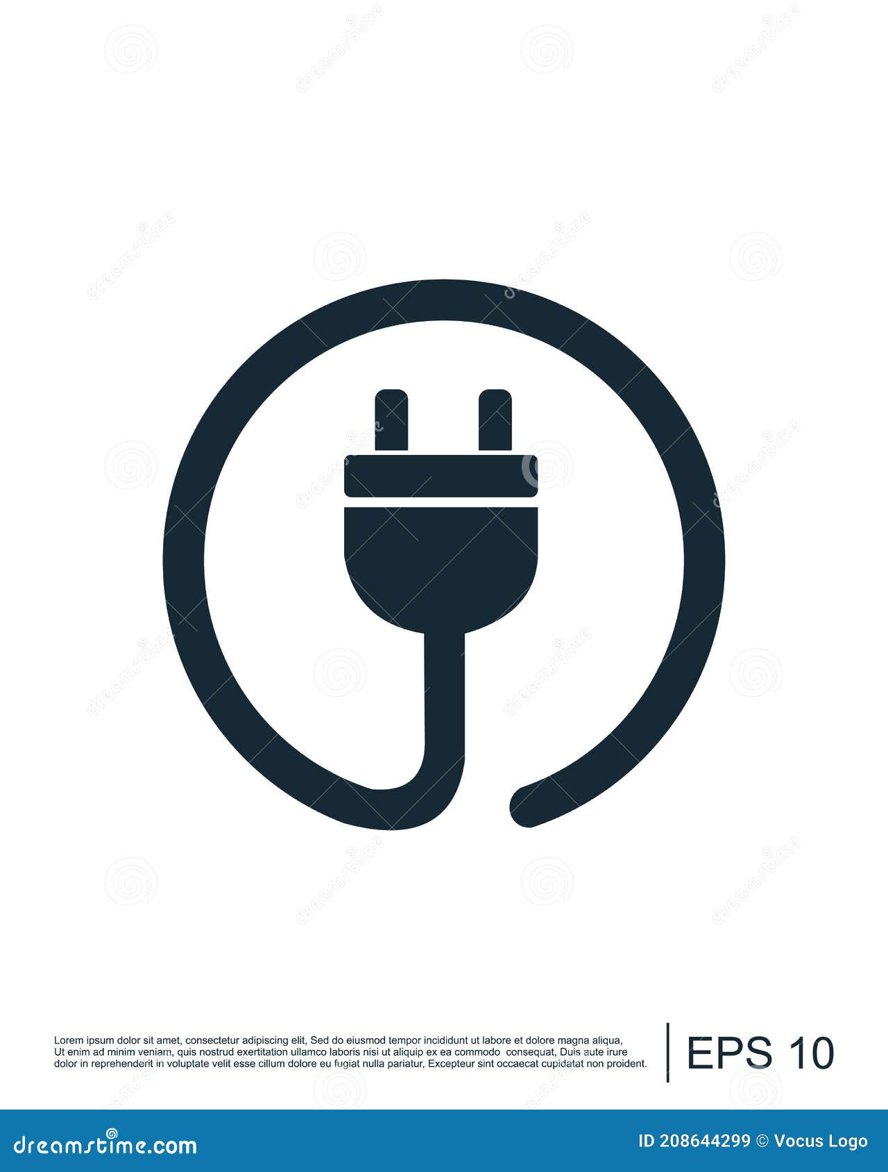 Electrical Plug Power Cord Icon Vector Logo Template Stock Vector ...