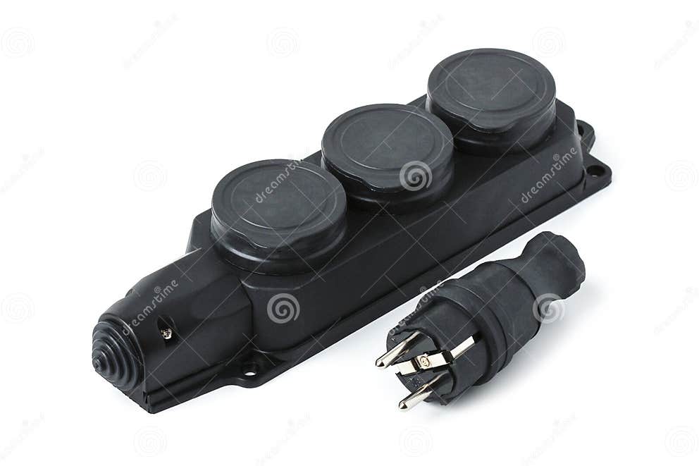 Electrical Plug and Socket Block Stock Photo - Image of outlet, device ...
