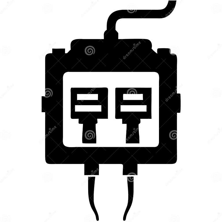 Electrical Plug and Socket Silhouette Vector for Industrial Design ...