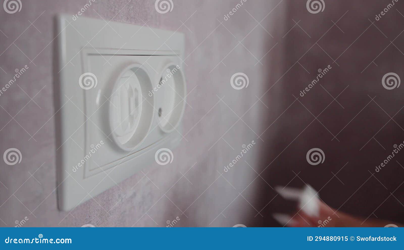 Electrical Plug in the Socket To Protect Children from Electric Shock ...