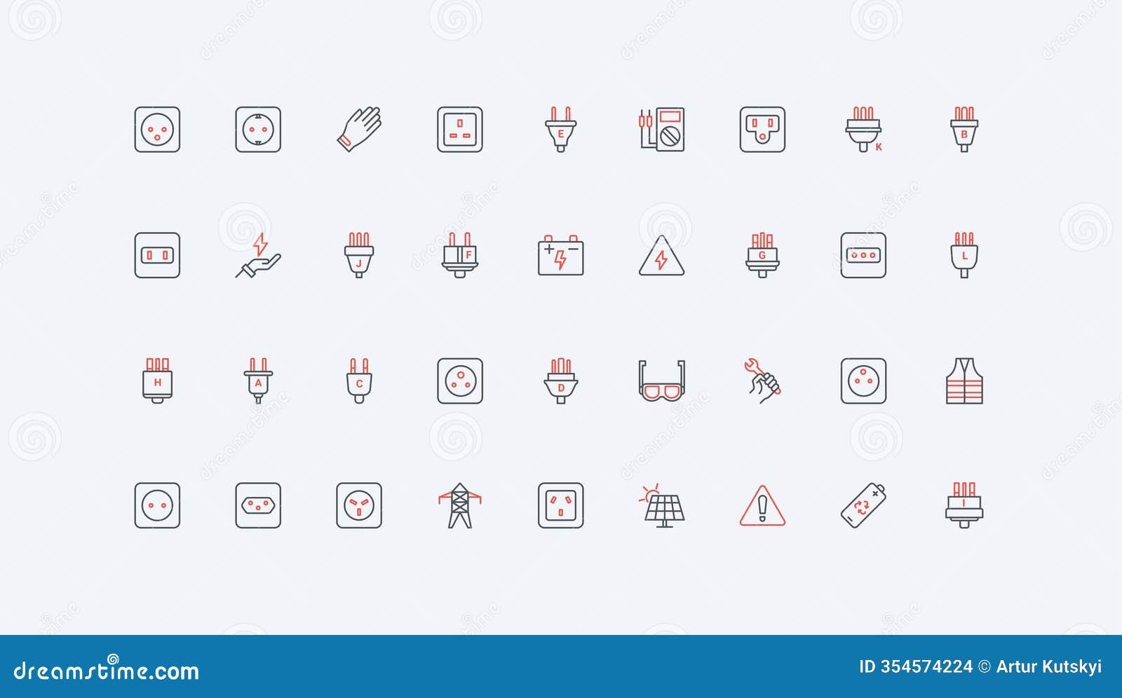 Electrical Plug And Receptacle Clipart Set Comprehensive Collection For ...